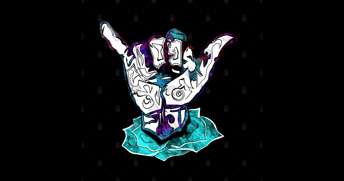 Hang Loose - hand signal and rose design - Hang Loose - Sticker | TeePublic