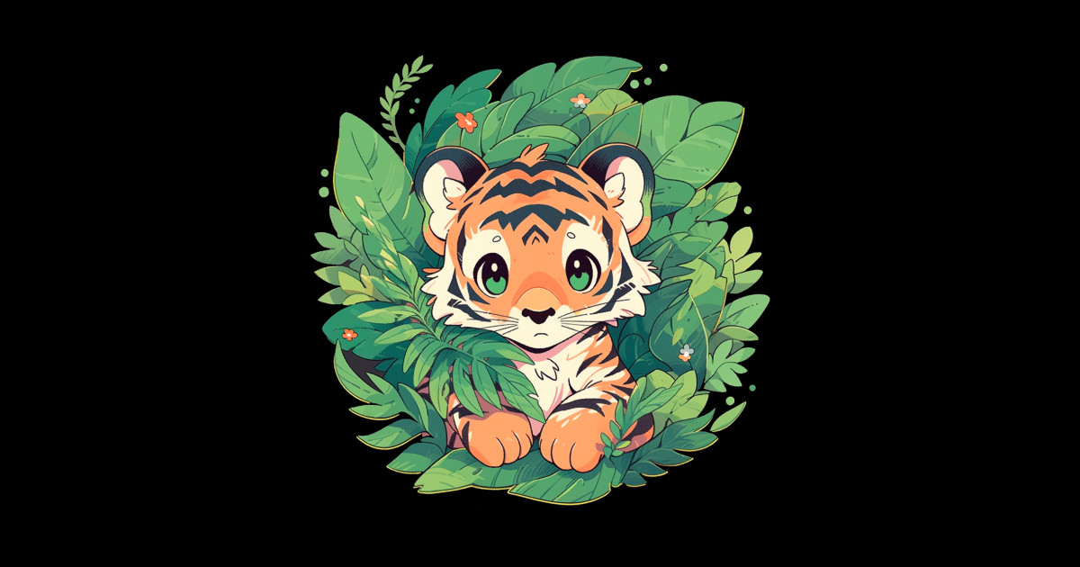 Cute Chibi Tiger Cub - Cute Tiger Cub - Sticker | TeePublic