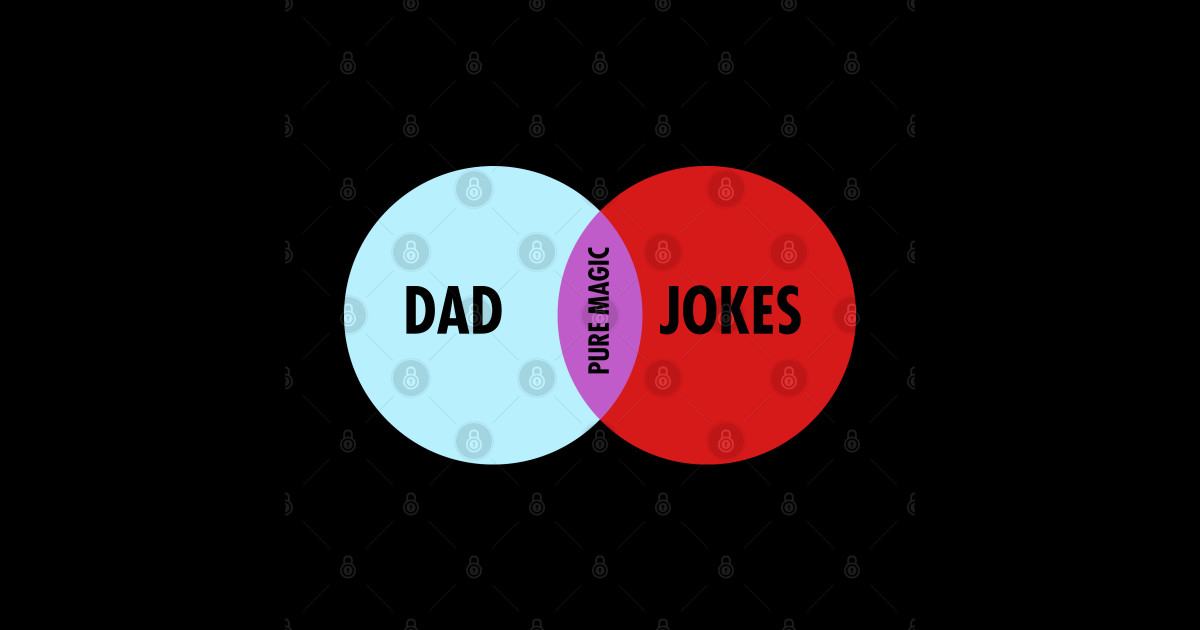 Dad Jokes Venn Diagram Funny Father's Day - Dad Joke - Posters and Art ...