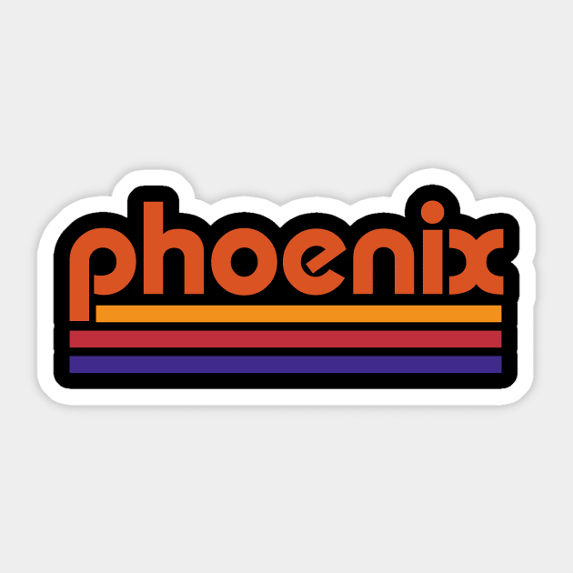 Retro Phoenix Stripes - Phoenix - Sticker | TeePublic