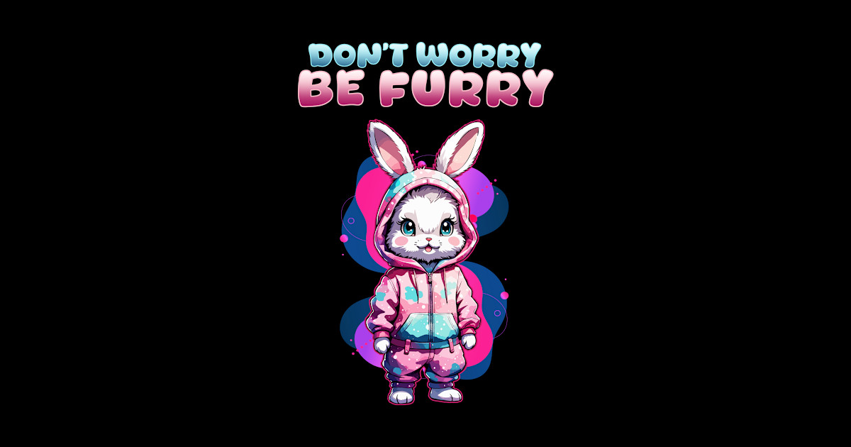 Don't Worry Be Furry I Furries Fandom Rabbit Cosplay - Furry - Posters ...