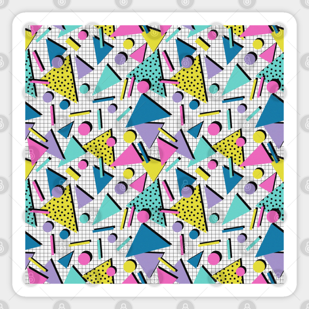 Memphis 80s Style Design Pattern - Memphis Group - Sticker | TeePublic