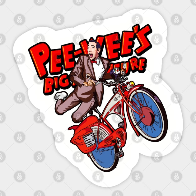Pee Wee Herman Big Adventure Bicycle Art - 80s Comedy - Sticker | TeePublic
