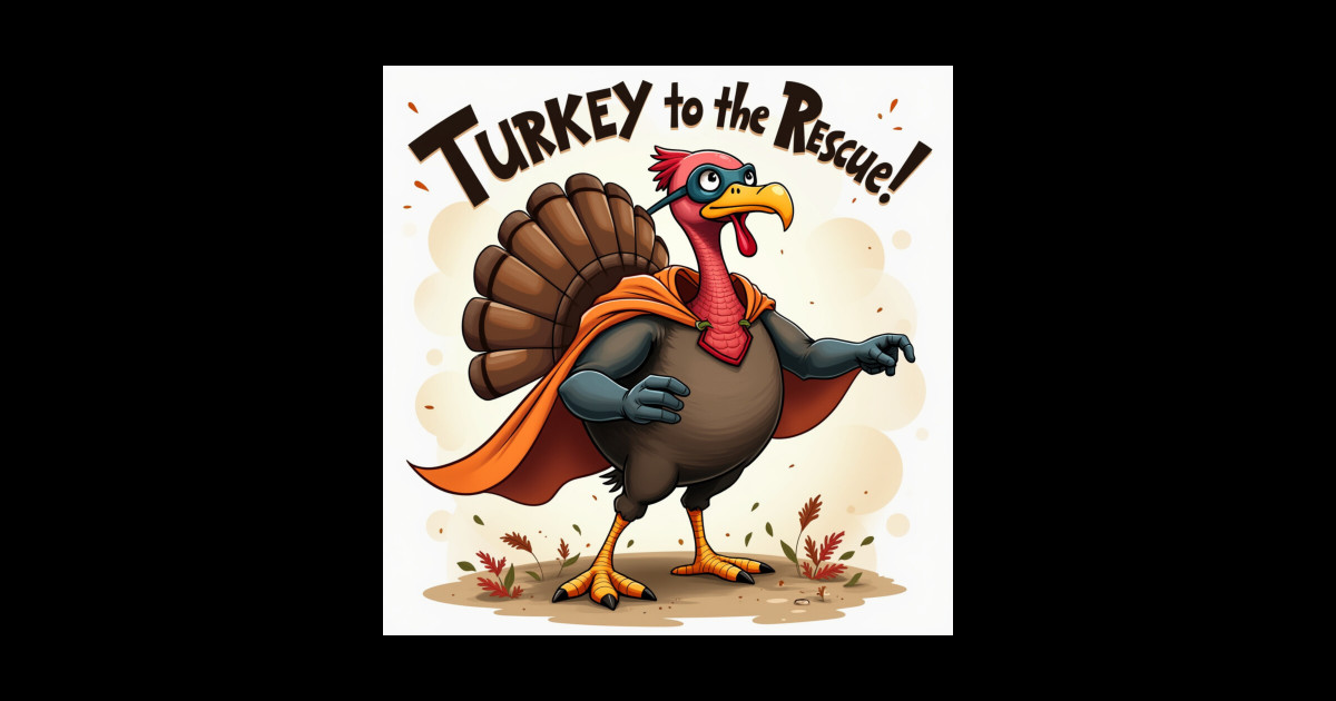 Turkey to the Rescue!: Superhero Thanksgiving Design, Turkey Saves the ...
