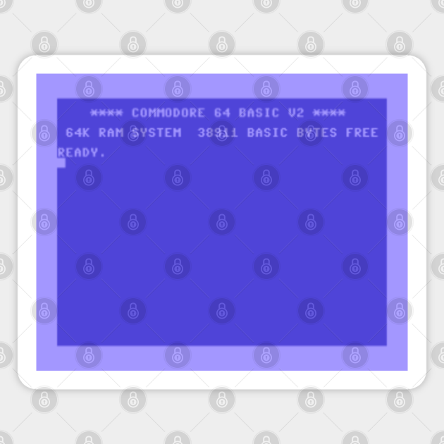 C64 Boot Screen with borders - C64 Boot Screen - Sticker | TeePublic
