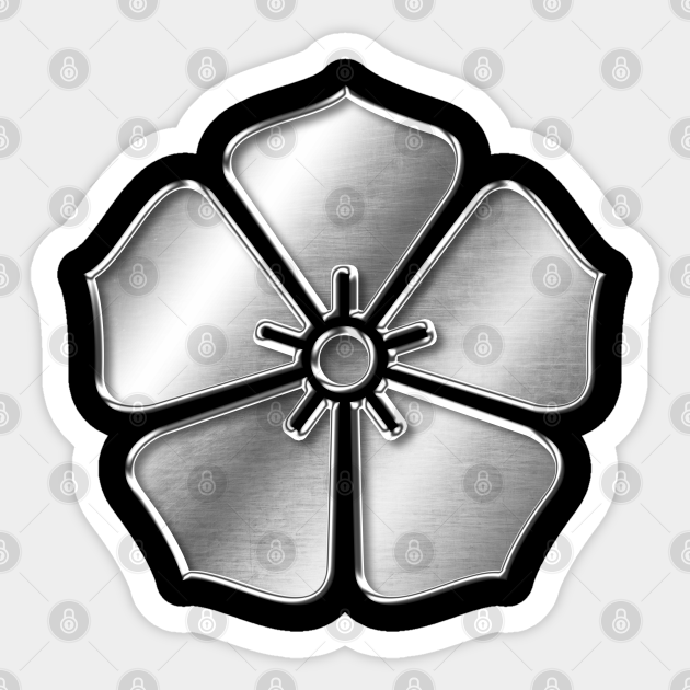 Akechi Clan Kamon Silver Chrome - Akechi - Sticker | TeePublic
