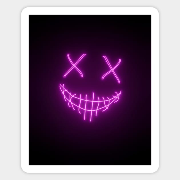 Neon purple smile - Neon - Sticker | TeePublic