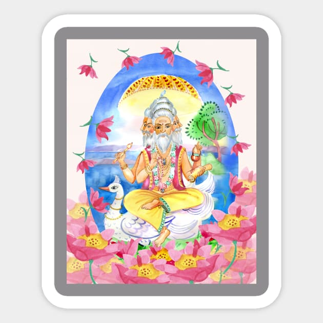 indian god brahma - Indian God Brahma - Sticker | TeePublic