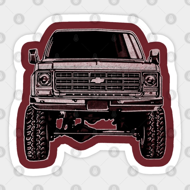 77 square body front - Chevy - Sticker | TeePublic