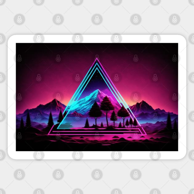 Vaporwave Aesthetic Triangle - Synthwave - Sticker | TeePublic