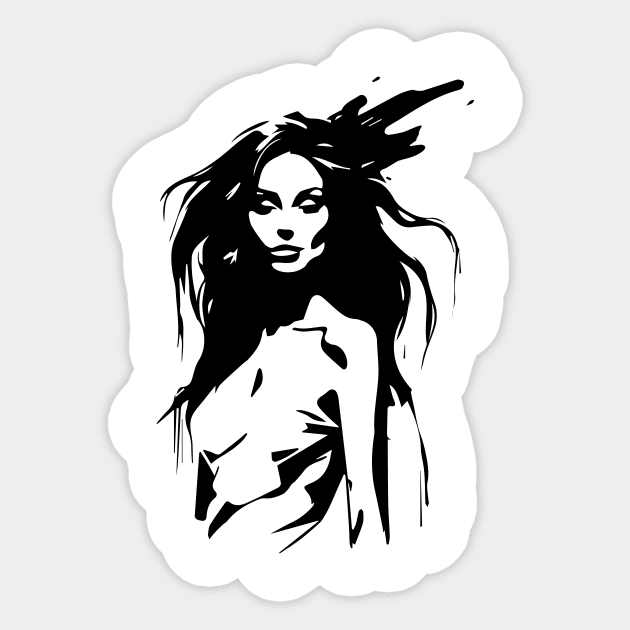 woman face ink painted - Woman - Sticker | TeePublic