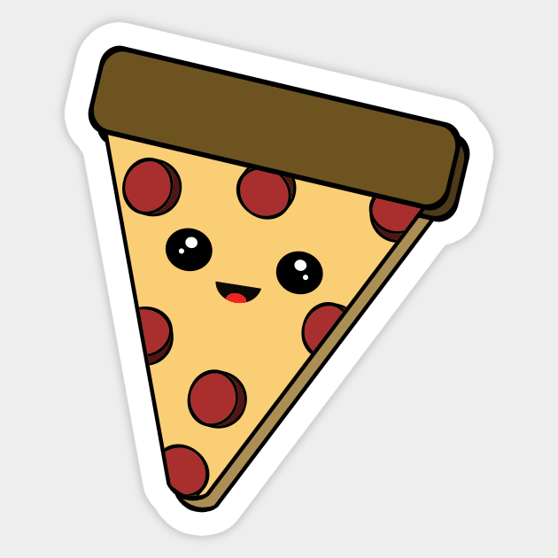 Cute Pepperoni Pizza - Kawaii - Sticker | TeePublic