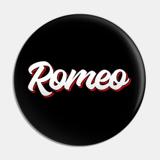 Romeo Name Cool 70s Retro Font Pins and Buttons for Sale | TeePublic
