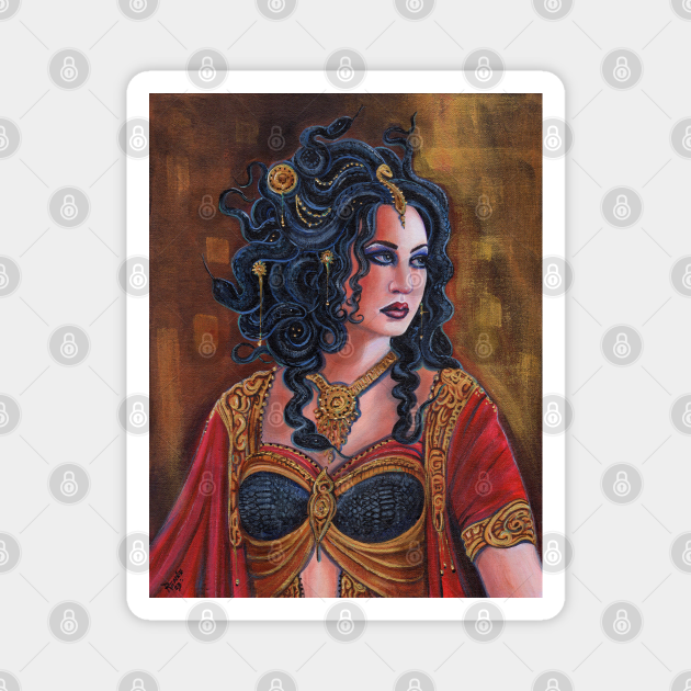 Medusa greek mythology gorgon art by Renee L. Lavoie - Medusa Mythology - Magnet | TeePublic