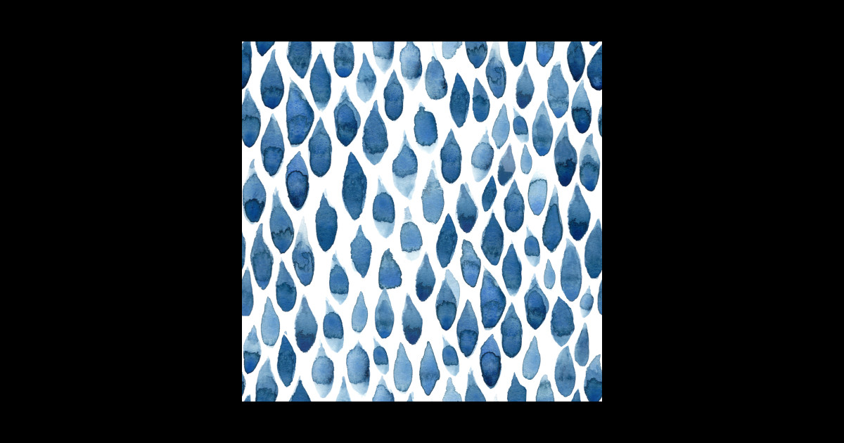 Rain repeating pattern watercolor blue & white - Water - Posters and ...