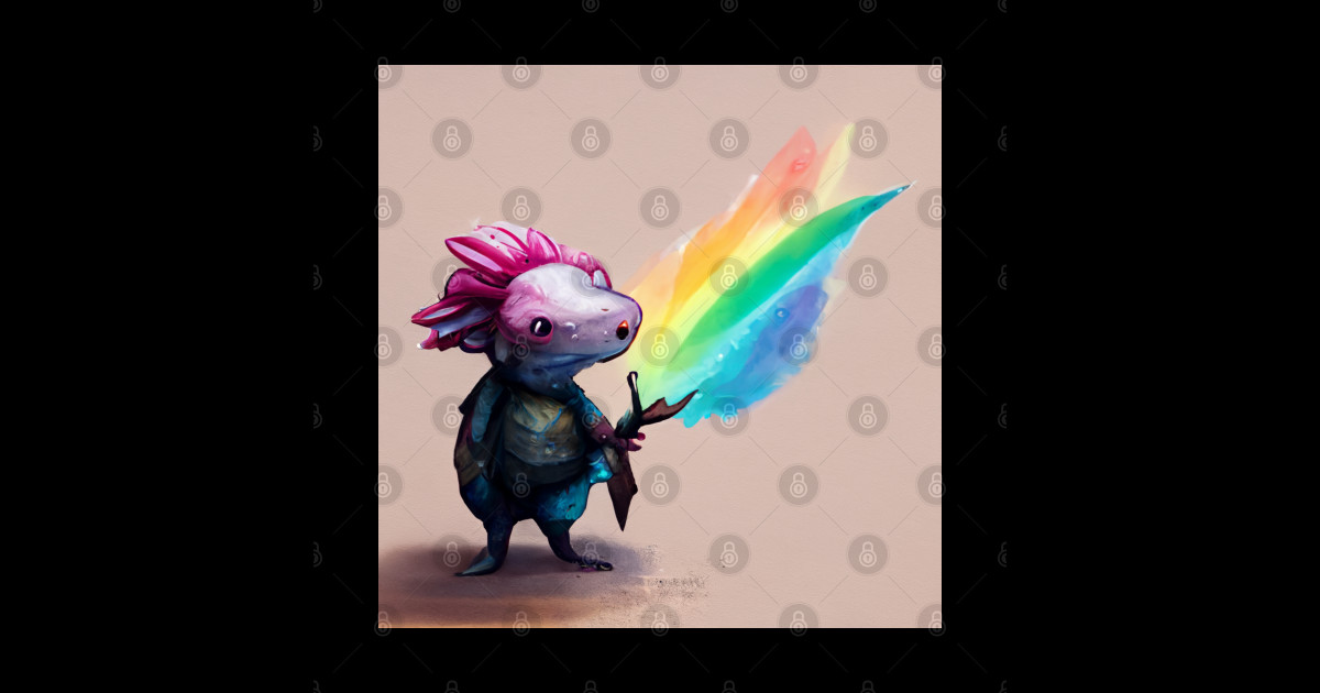 Axolotl fighting with love - Axolotl - Posters and Art Prints | TeePublic