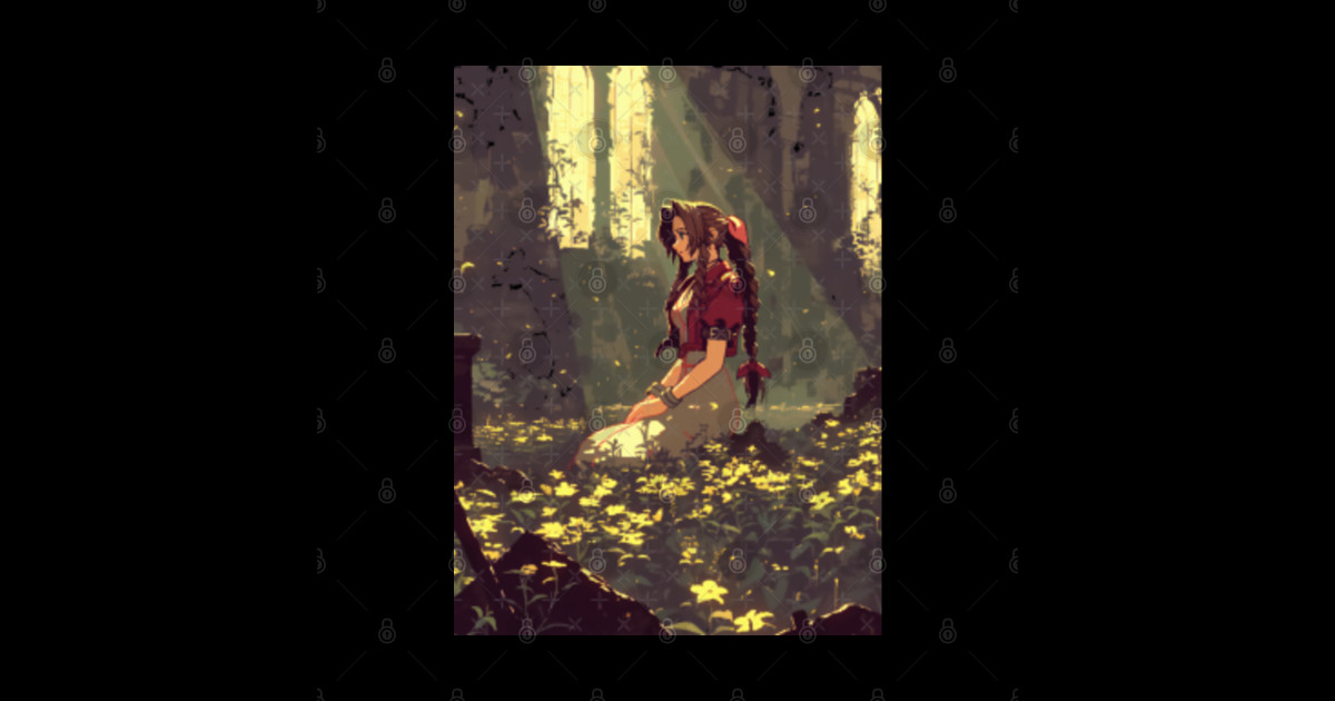 Aerith Pixel Art - Pixel Art - Posters and Art Prints | TeePublic