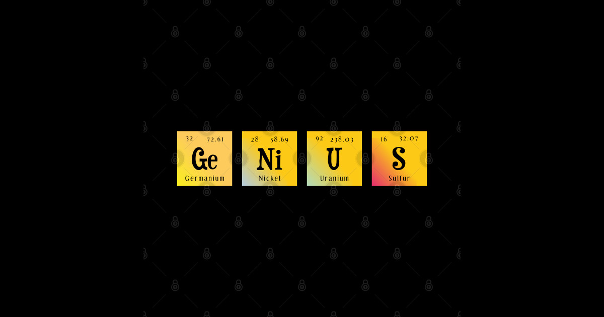 Genius | Periodic Table of Elements - Genius Periodic Table - Sticker ...