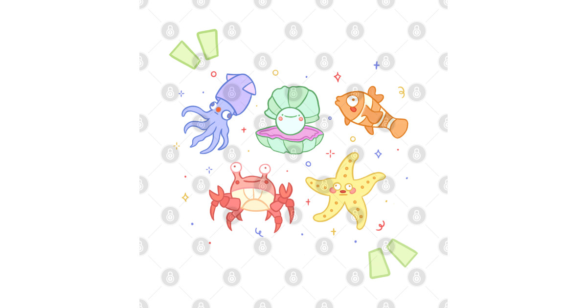 Funky Sea Pals! - Sea Creatures - T-Shirt | TeePublic