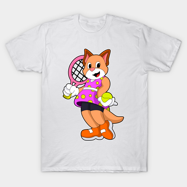 Cat at Tennis with Tennis racket - Tennis - T-Shirt | TeePublic