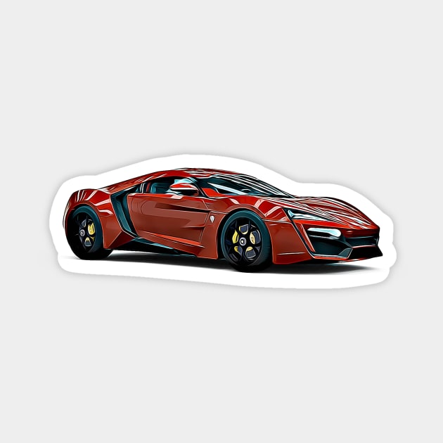 Lykan Hypersport Supercar Racing Cartoon - Car - Sticker | TeePublic