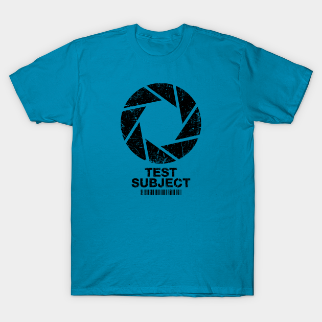 Aperture Science Test Subject - black - Test Subject - T-Shirt | TeePublic