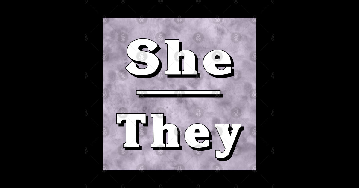She-They Pronouns: Neutral Gray - She They - Sticker | TeePublic