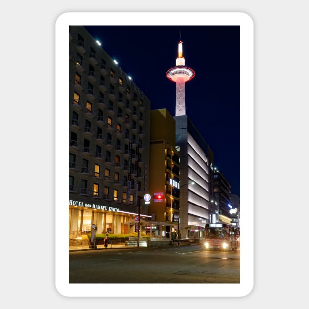 Kyoto Tower in Japan - Kyoto - Sticker | TeePublic