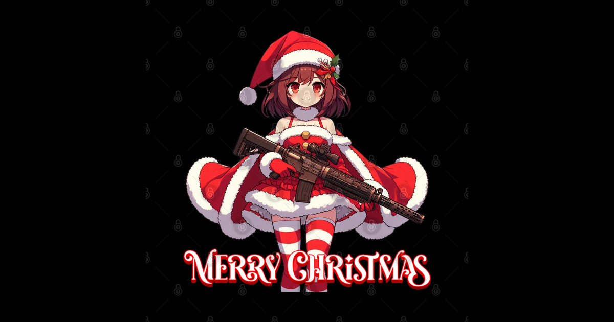 Santa Lina tacticute - Waifu - Sticker | TeePublic