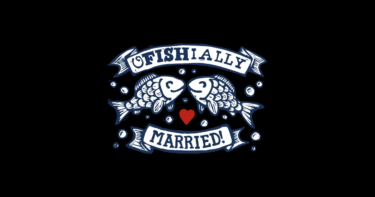 Officially Married Fish - Just Married - Sticker | TeePublic