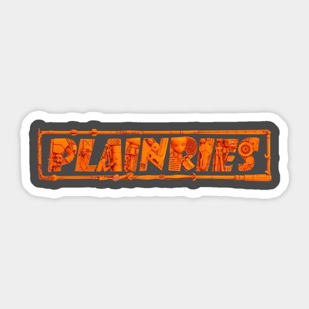 kitbash logo orange - Plainries - Sticker | TeePublic
