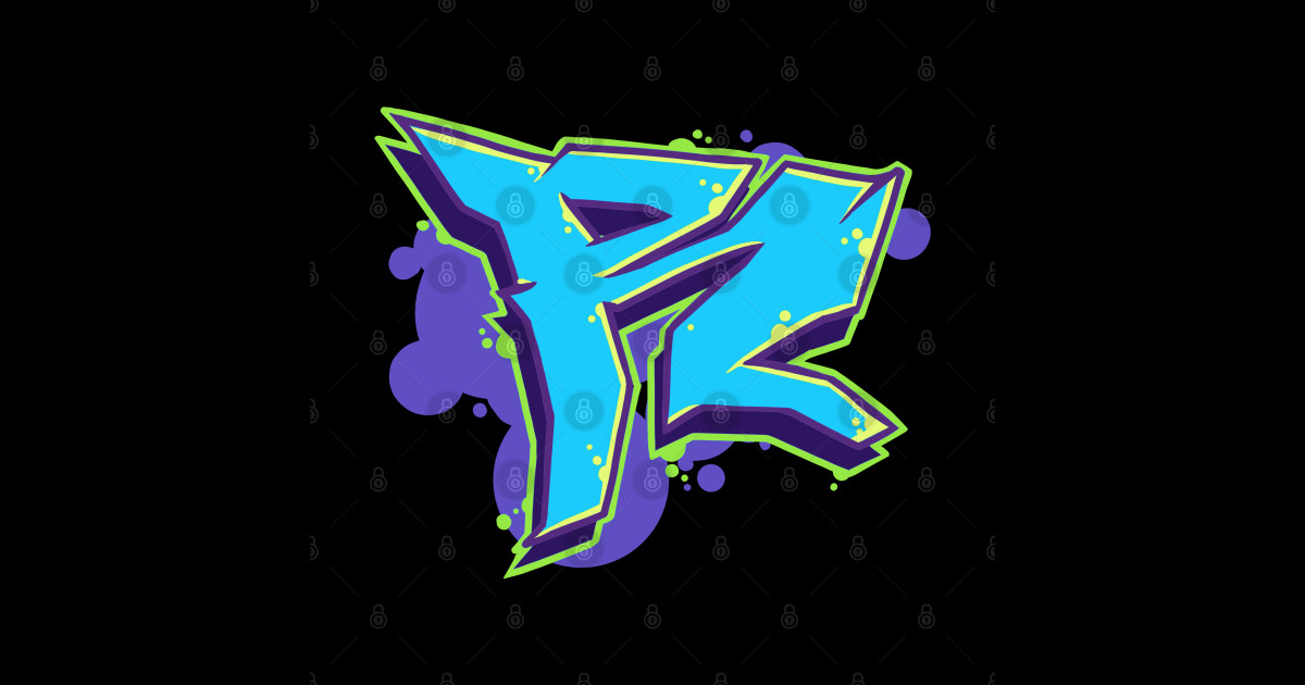 Letter R - Graffiti Street Art Style Blue - Graffiti Letter - Sticker ...