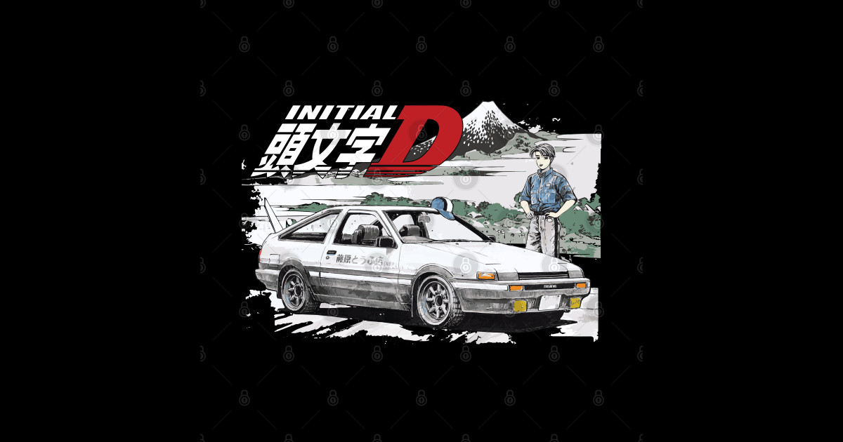 Initial D - Japan mt. fuji Mountain Drift Racing Takumi Fujiwara's Toyota AE86 Deep Forest GT ...