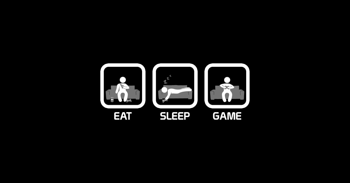 Eat, Sleep, Game (Console) - Gamer - Sticker | TeePublic