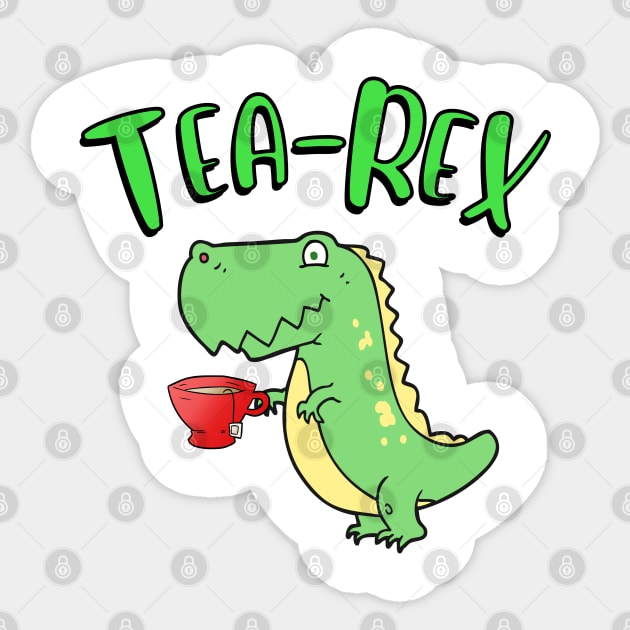 t-rex drinking tea - Tea Rex - Sticker | TeePublic