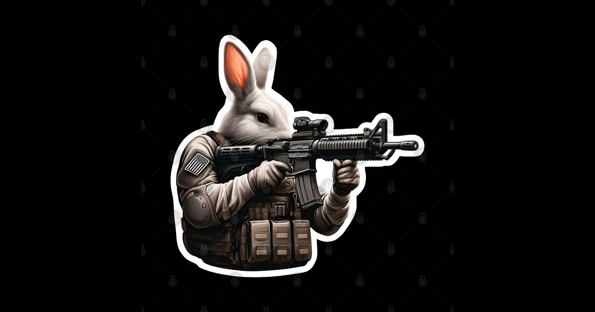 Tactical Rabbit - Rabbit - Sticker | TeePublic