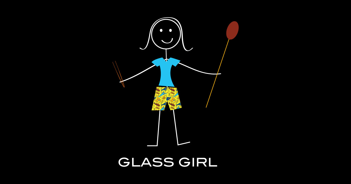 Funny Women Glass blowing Illustrated Glass Girl Stick Figure - Glass ...