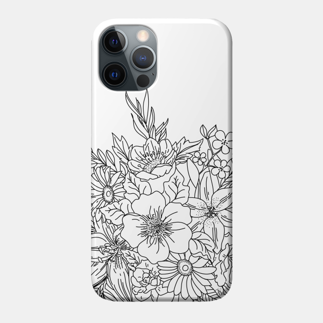 Elegant Hand drawn floral doodles design - Flower - Phone Case | TeePublic