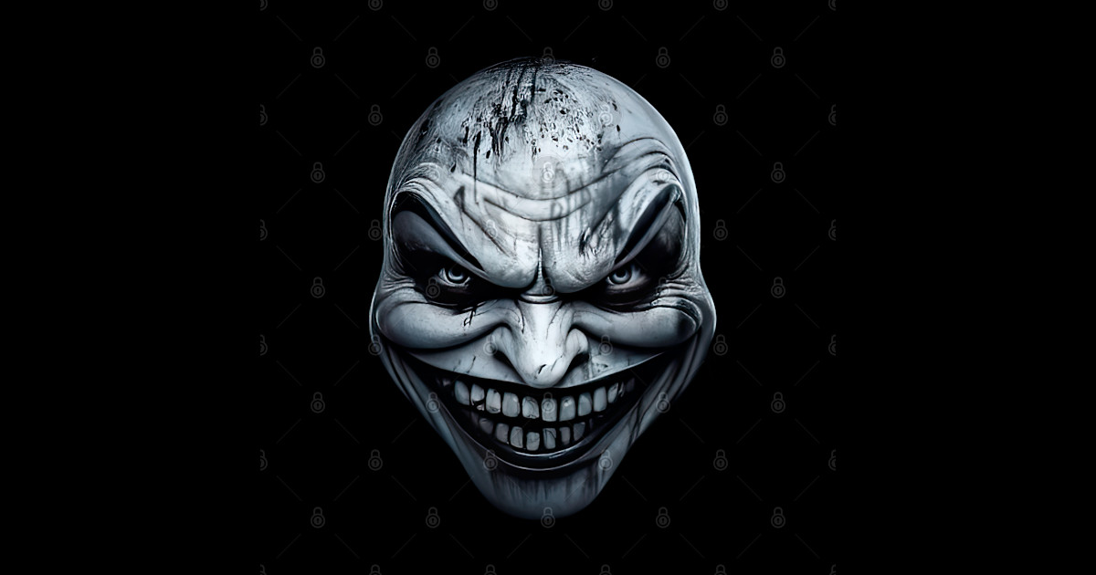 Creepy Smiling Face - Horror Mask Halloween - Sticker | TeePublic
