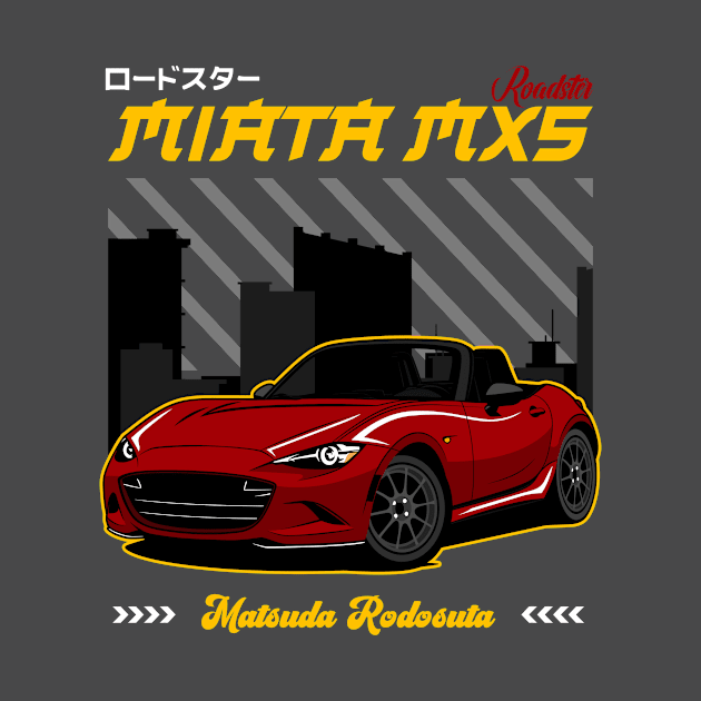 Miata MX5 Roadster Red Candy - Miata Mx5 - T-Shirt | TeePublic