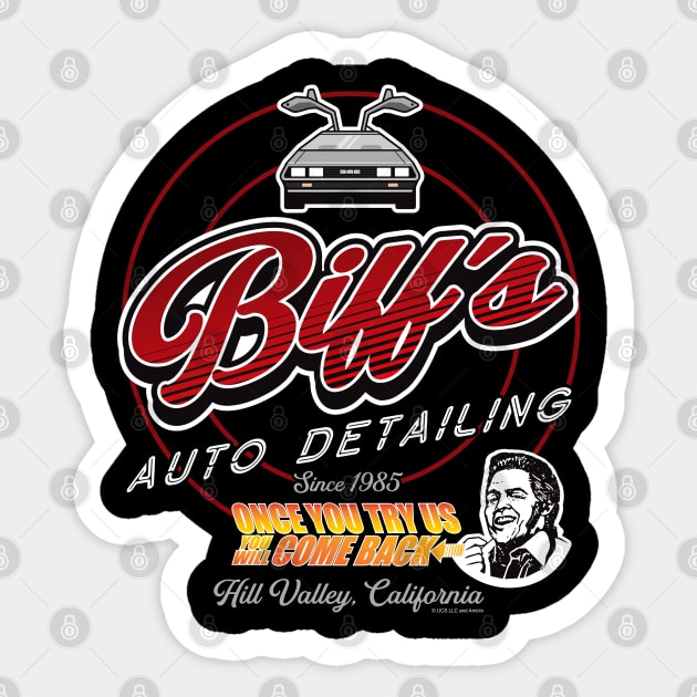 Biff's Auto Detailing Sign - Back To The Future - Sticker | TeePublic
