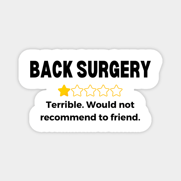 Back Surgery Get Get Well Soon Recovery Gift - Back Surgery - Magnet ...