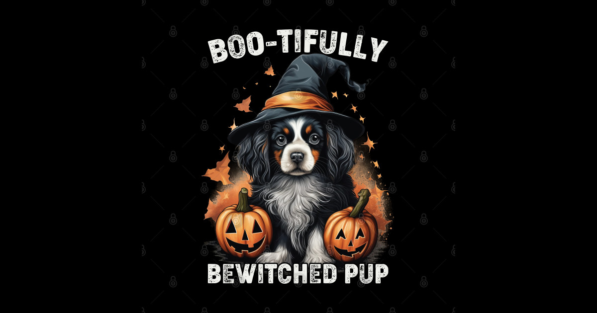 Boo-tifully Bewitched Puppy Dog Halloween - Bewitched Pups - Sticker ...
