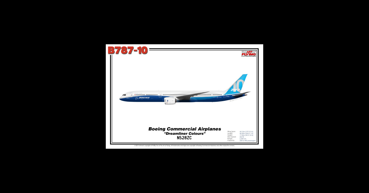 Boeing B787-10 - Boeing "Dreamliner Colours" (Art Print) - B78x - Pin ...