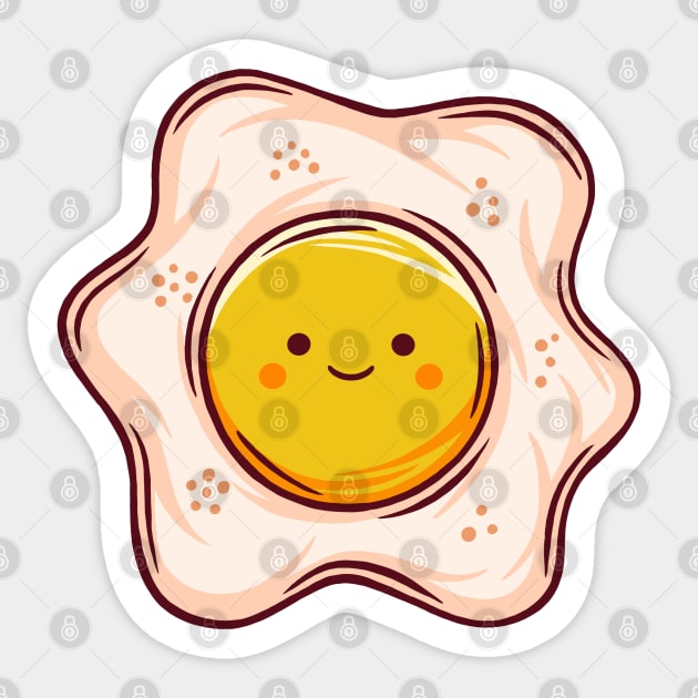 Kawaii Fried Egg - Kawaii Fried Egg - Sticker | TeePublic