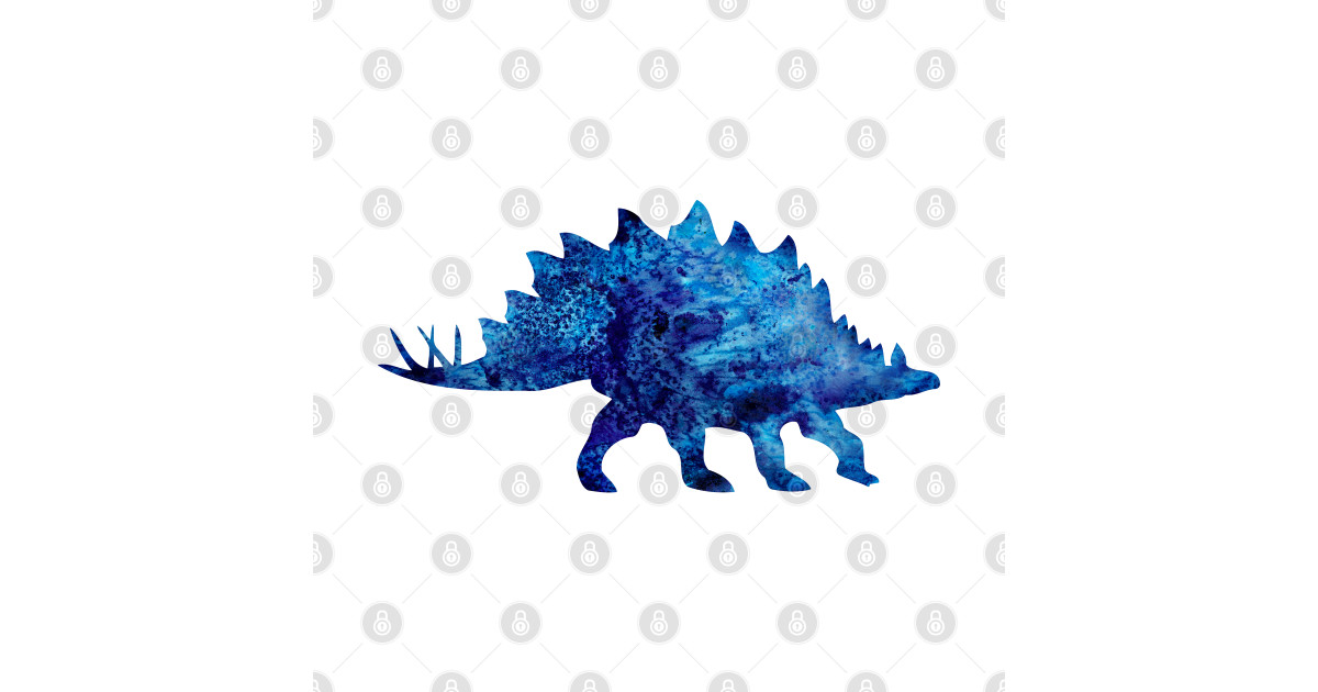 Dark Blue Stegosaurus Watercolor Painting - Stegosaurus - Kids Hoodie ...