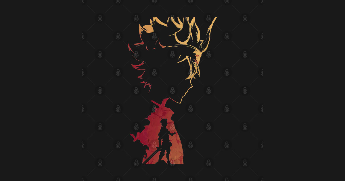 Asta Black Clover Dual-Layer Silhouette - Asta - T-Shirt | TeePublic