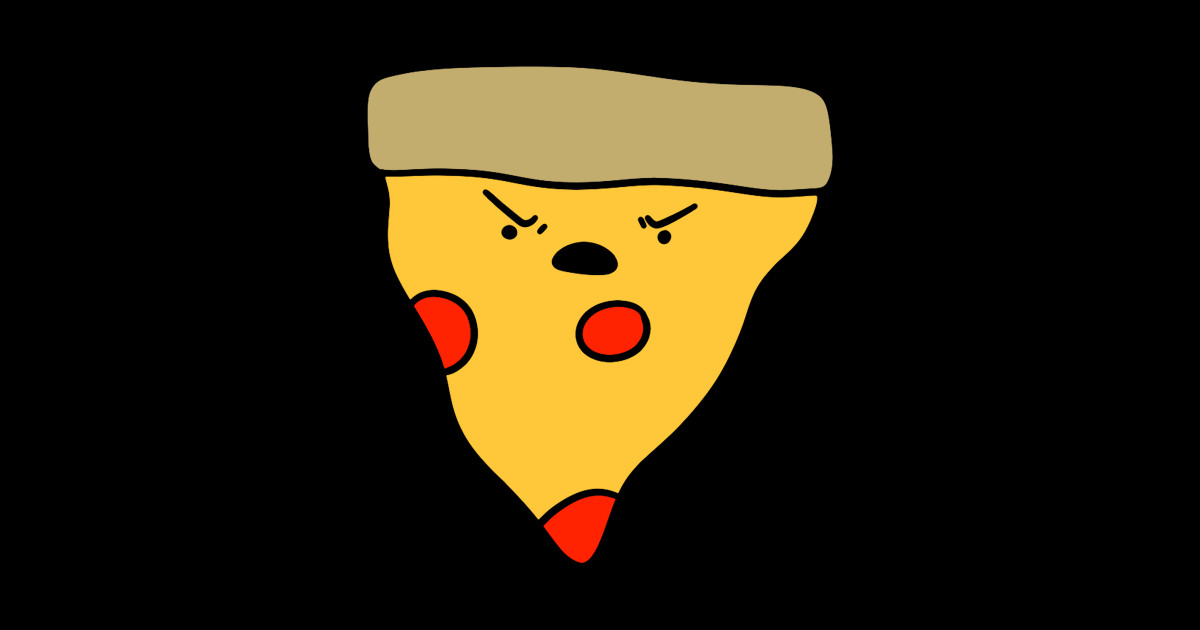 Angry Pizza Slice - Pizza Slice - Sticker | TeePublic
