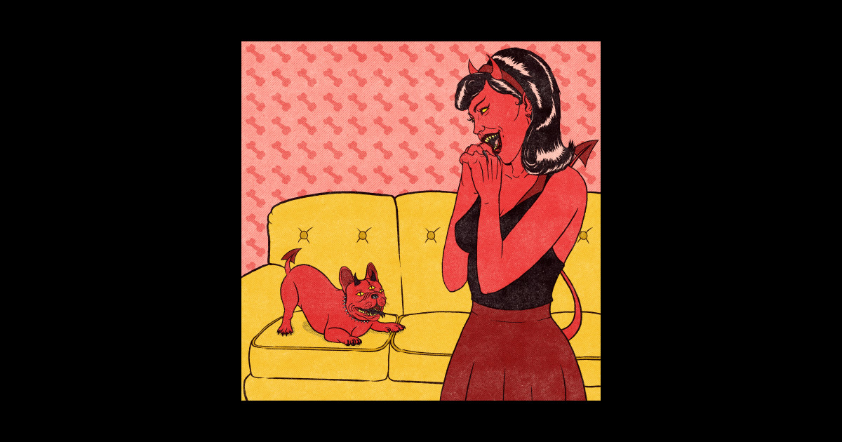 Demon Dog - Dog - Sticker | TeePublic