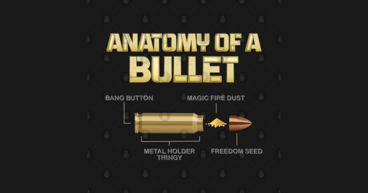 Gun Lover Gift, Anatomy Of A Pew Bullet Gun Shirt, Funny Bullet Gun ...